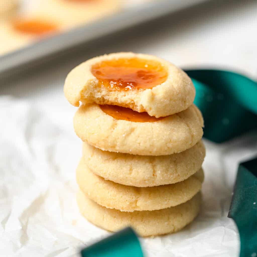 Apricot Filled Thumbprint Cookies Recipe – Dollop of Dough