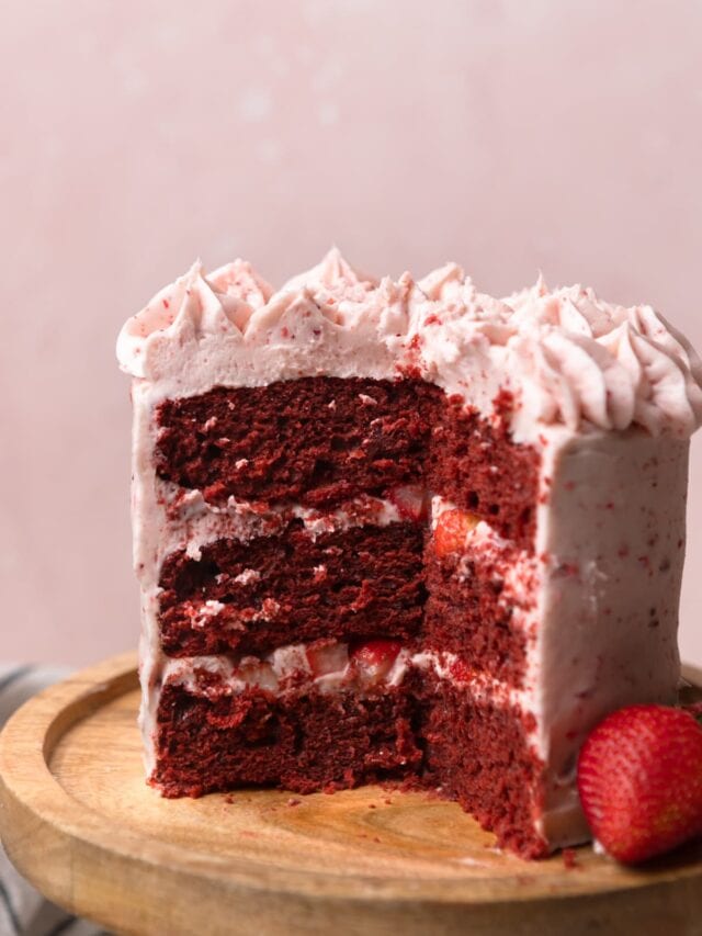 Strawberry Red Velvet Cake Recipe – Dollop of Dough